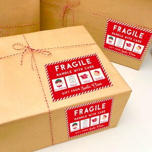 Christmas Fragile Label, Printable Santa's Workshop Fragile Shipping ...