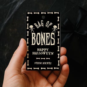 Skeleton Bones Treat Tag: Printable Halloween Favor (DIY Template) - Etsy
