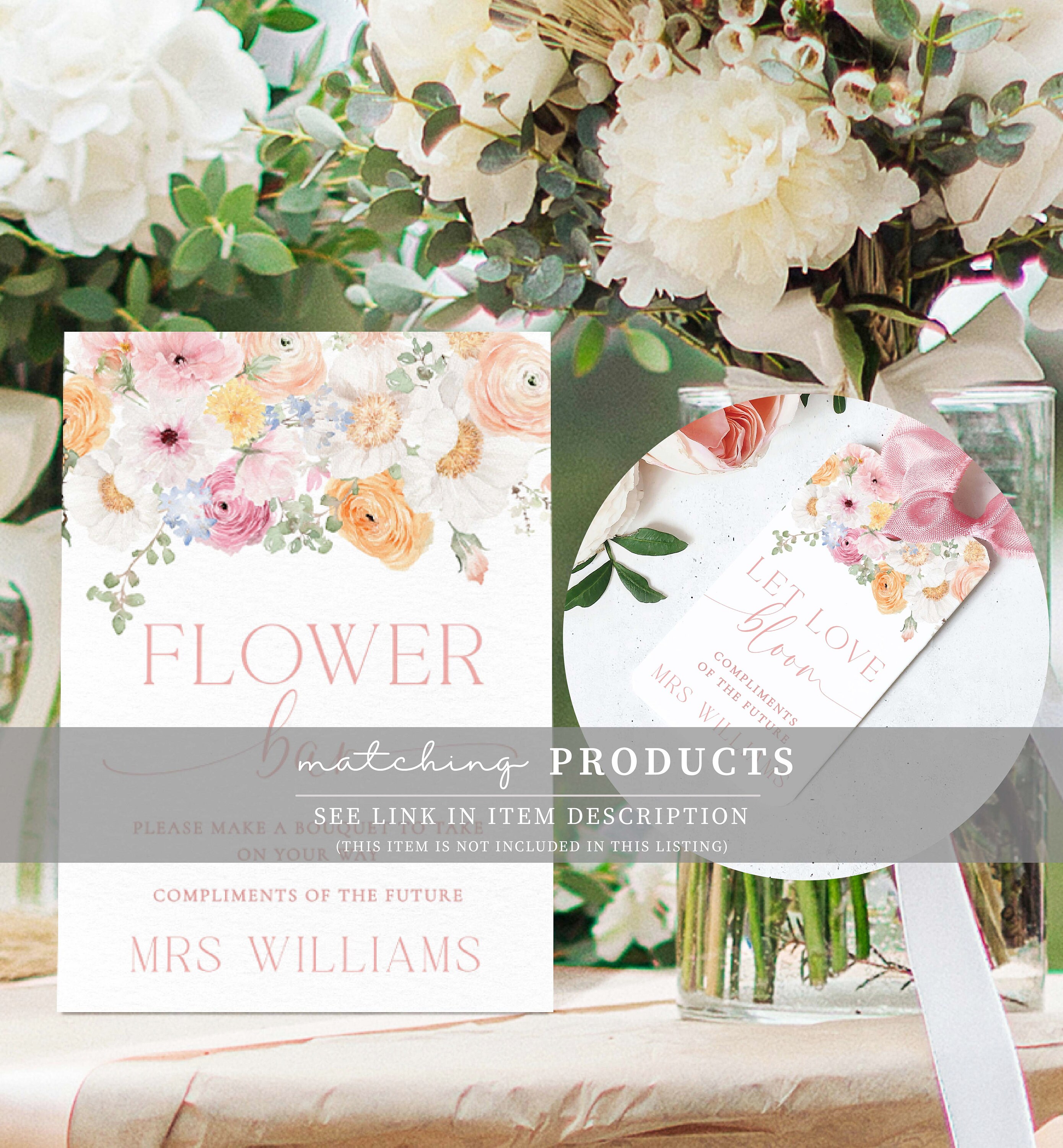 Spring Floral Bridal Shower Welcome Sign Template (printable), Millie ...
