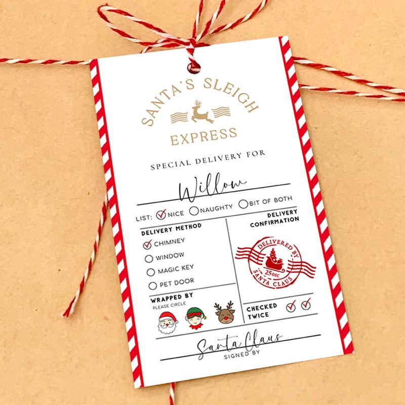 Santa Label Gold - Etsy