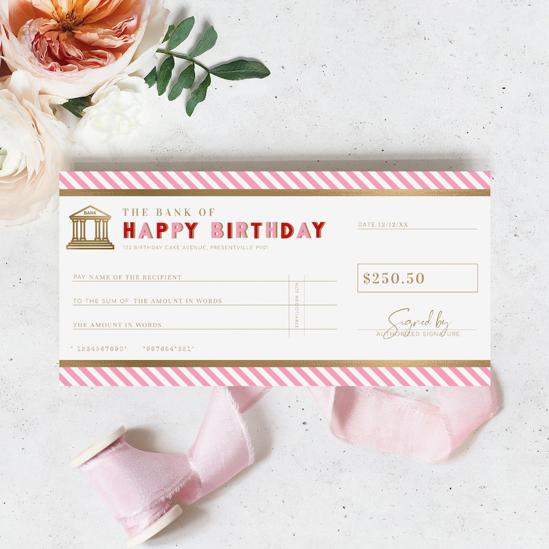 Bank of Mum and Dad Cheque - Etsy UK
