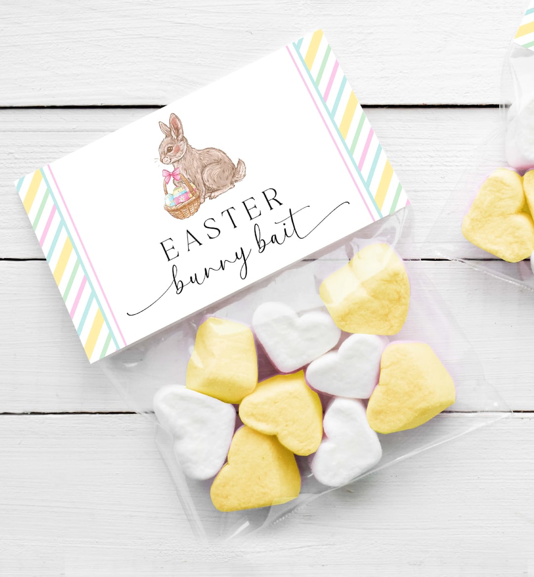 Printable Easter Bunny Bait Candy Bag Topper Template, Editable Easter ...