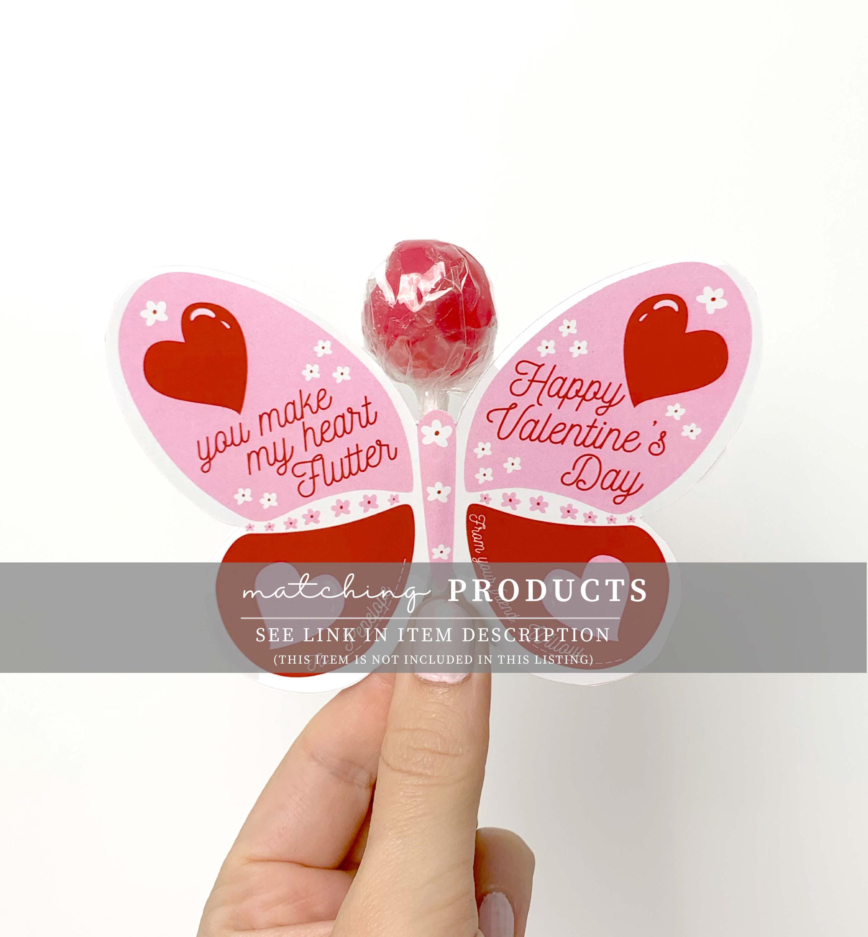 Printable Valentine's Day Lollipop Tags Template, You Make My Heart Pop ...