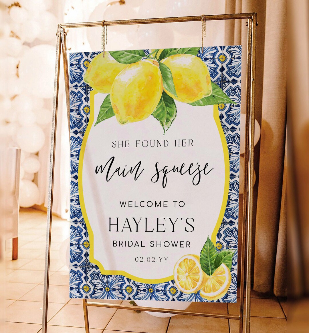 She Found Her Main Squeeze Welcome Sign, Lemons Bridal Shower Printable ...
