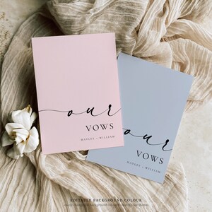 Printable Our Vows Book Template, Gender Neutral Wedding Vow Books ...