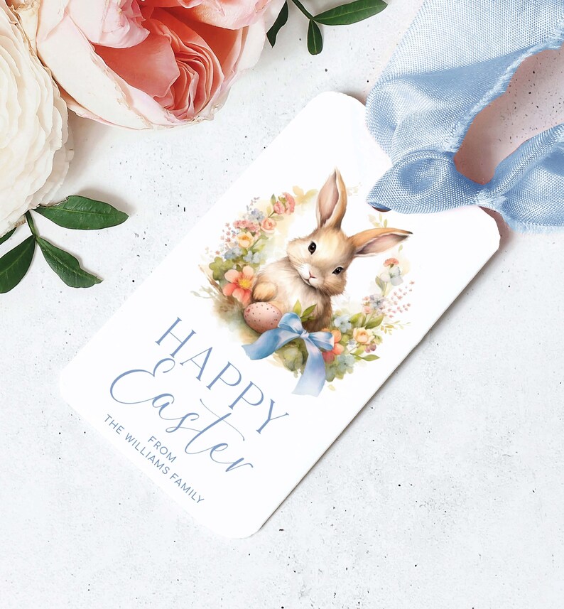 Easter Happy Easter Tag Template, Printable Easter Bunny Gift Tag ...