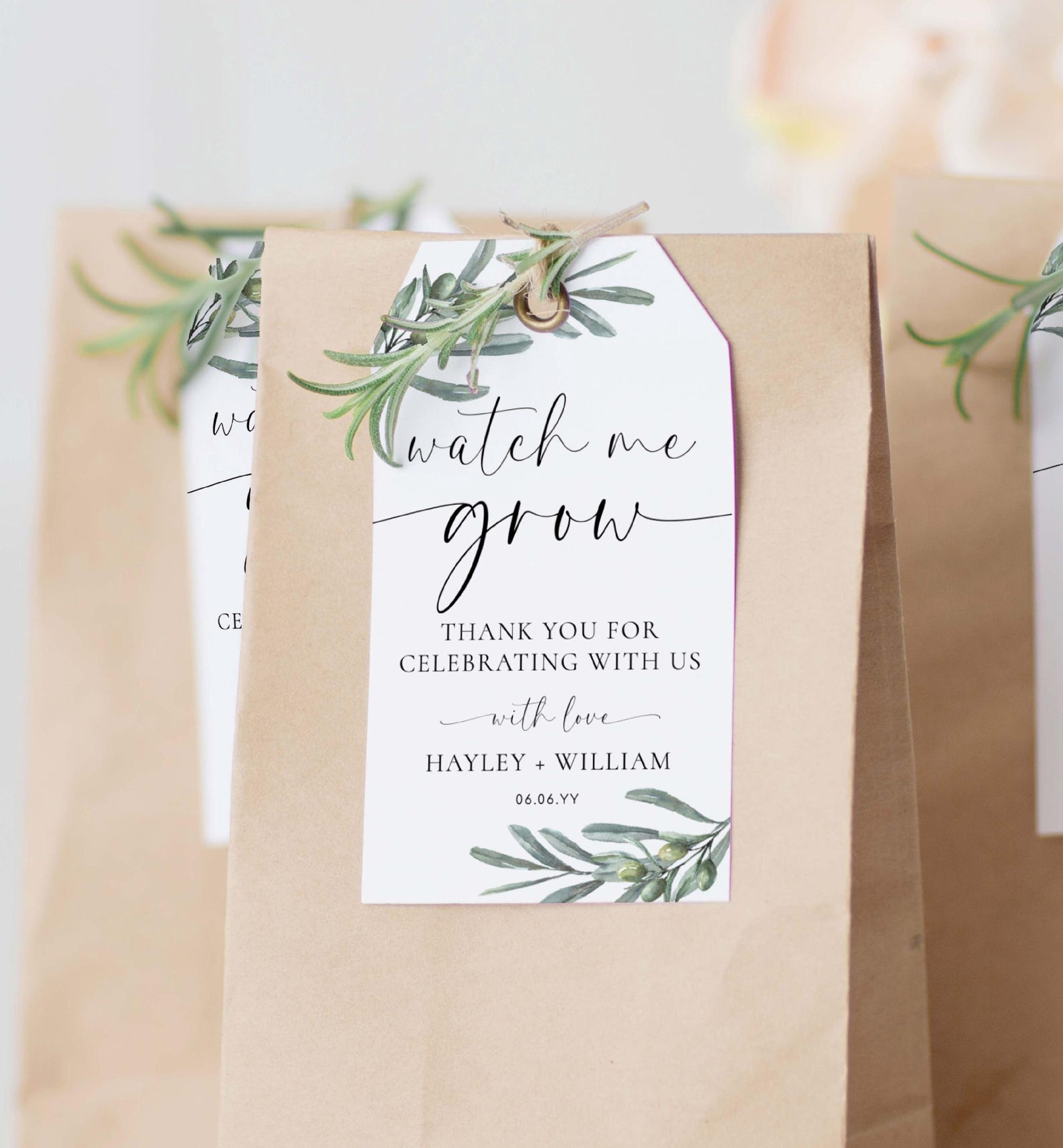 Printable Watch Me Grow Tag Template, Succulent Favor Tag Template ...
