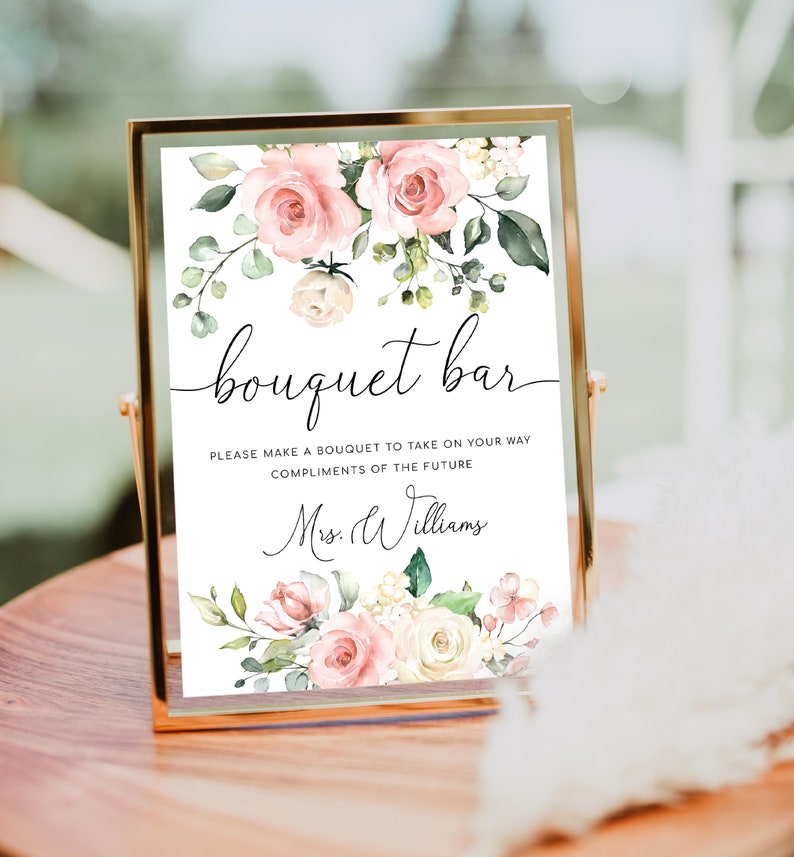 Printable Bouquet Bar Sign Flower Bar Sign Bridal Shower - Etsy