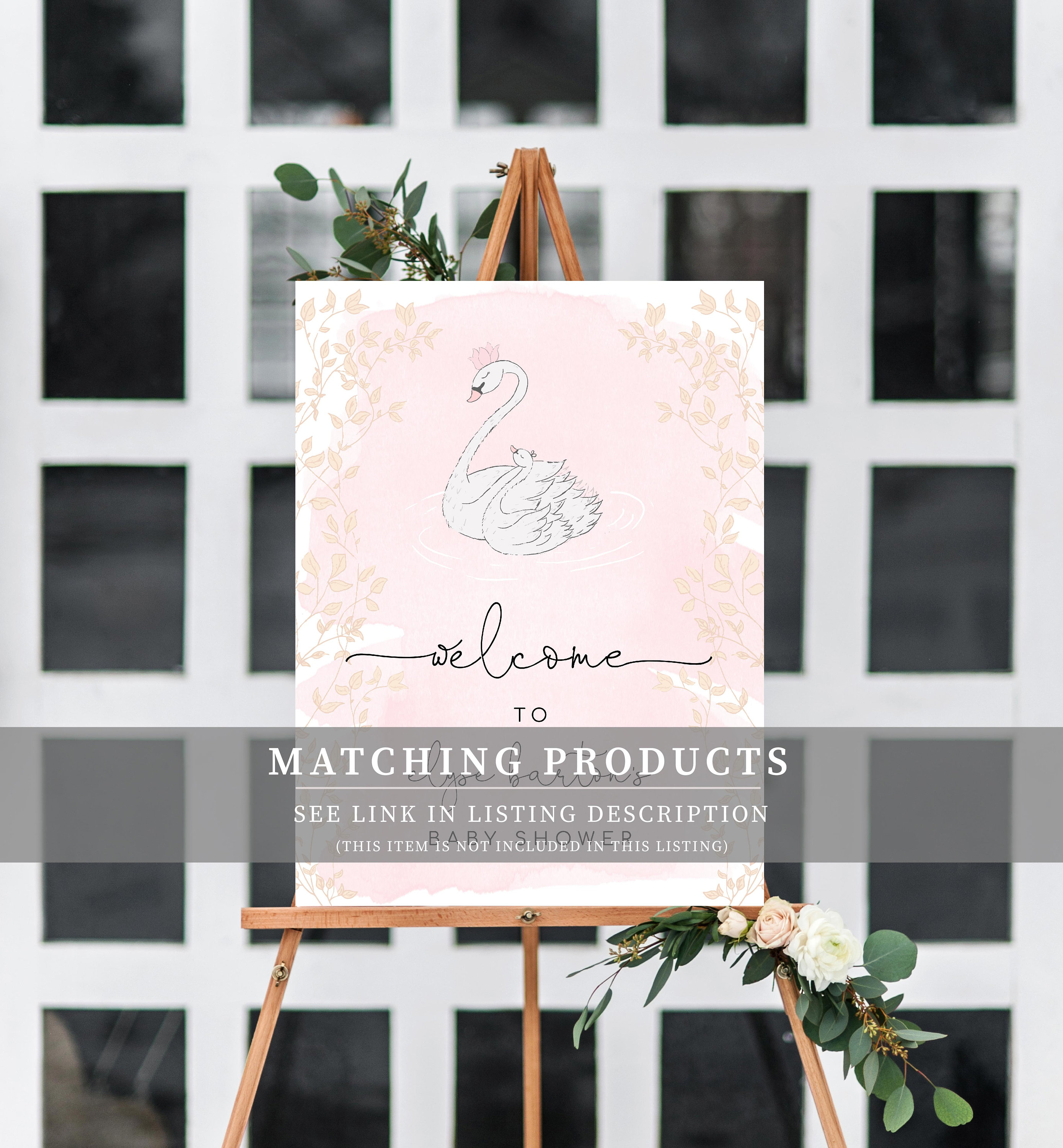 Swan Printable Thank You Tag Template, Swan Princess Theme Girl Baby ...
