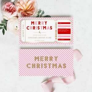 Christmas Concert Ticket Gift Voucher Template, Fully Custom Printable ...
