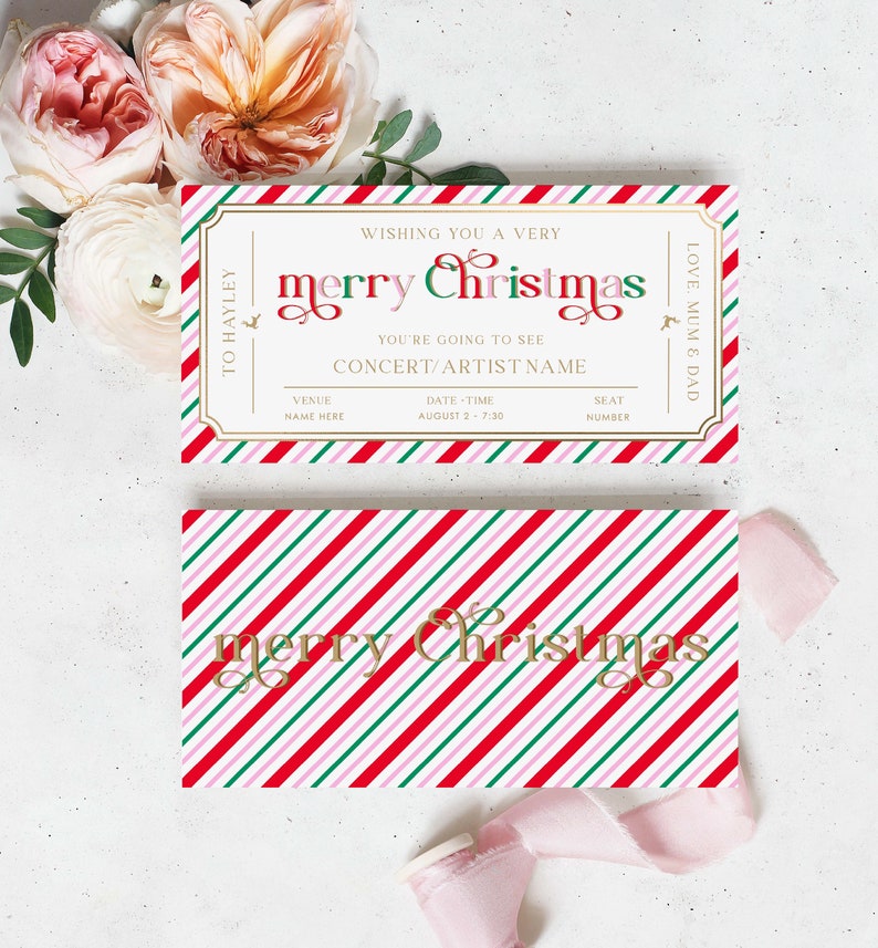 Christmas Concert Ticket Gift Voucher Template: Printable Festive ...