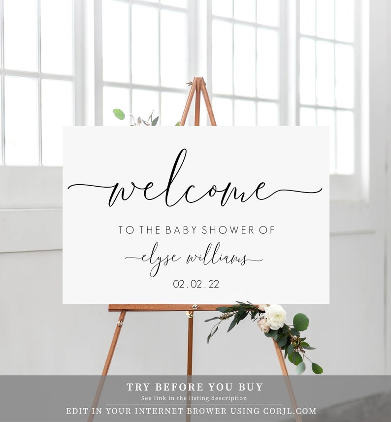 Fully Editable Minimalist Welcome Sign, Modern Minimalist Wedding ...