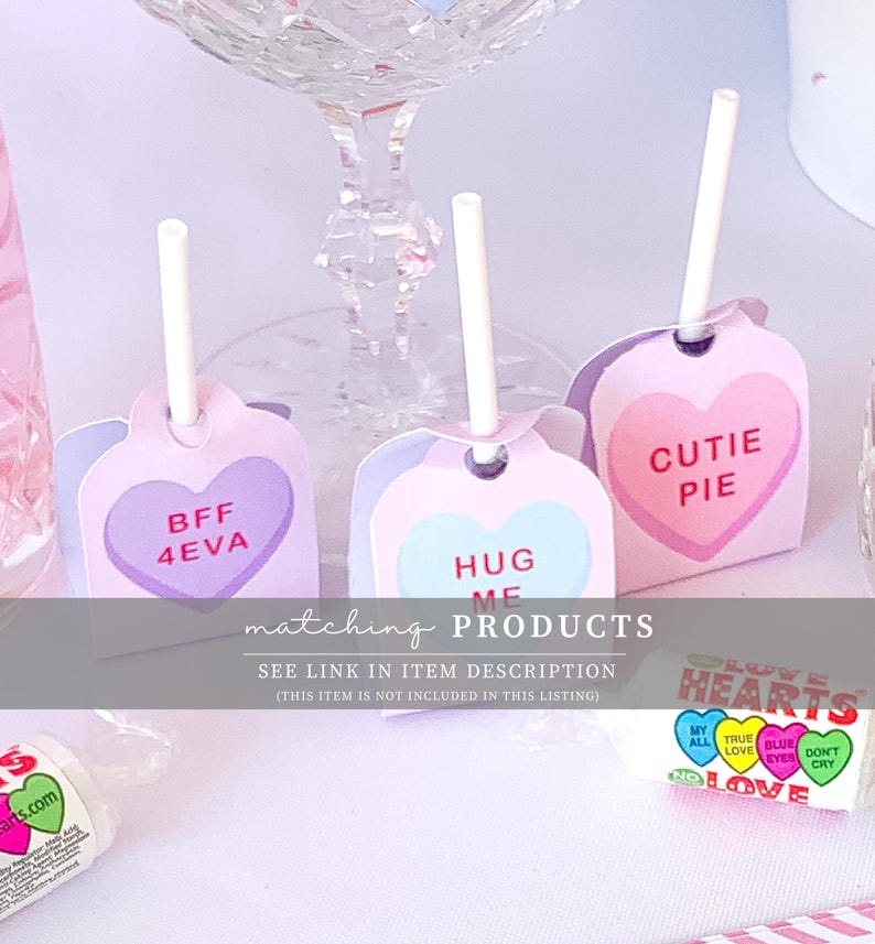 Printable Valentine Lollipop Tags, Kids Classroom Valentines (PDF) - Etsy