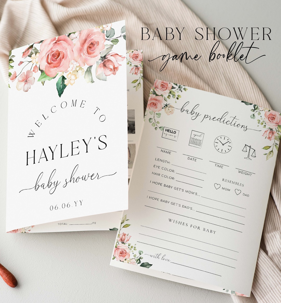 Printable Baby Shower Games Booklet, Spring Floral Printable Baby ...