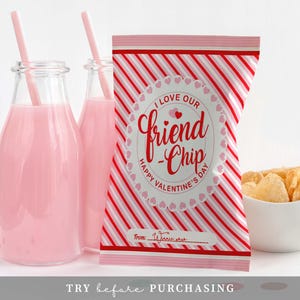 Printable Valentine's Day Chip Packet Wrappers, I Love Our Friendchip ...