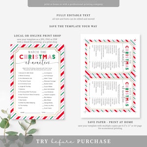 Christmas Movie Characters Game, Printable Christmas Party Christmas ...