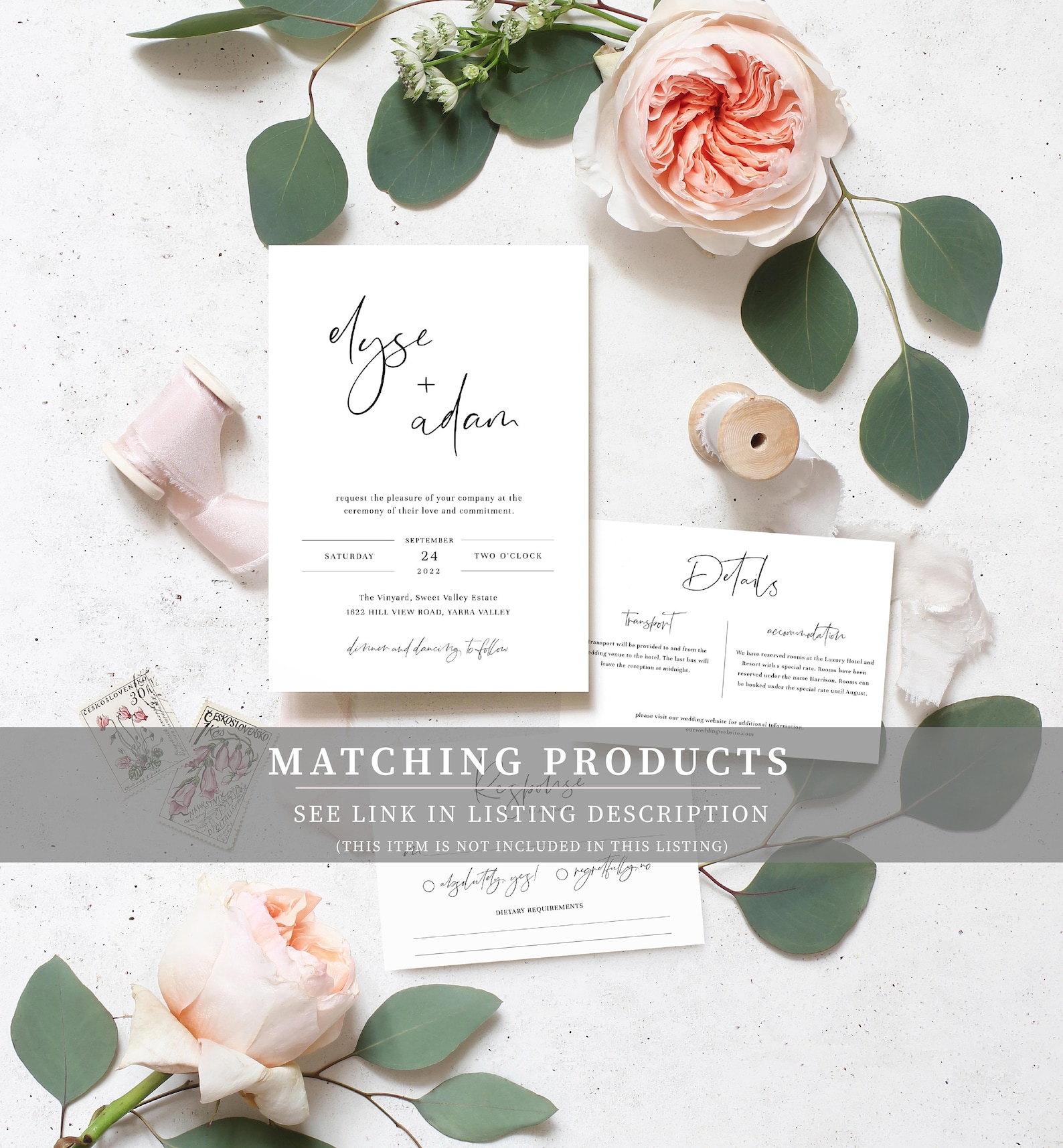 Digital Wedding Smartphone Invitation Text Message Modern Minimal ...