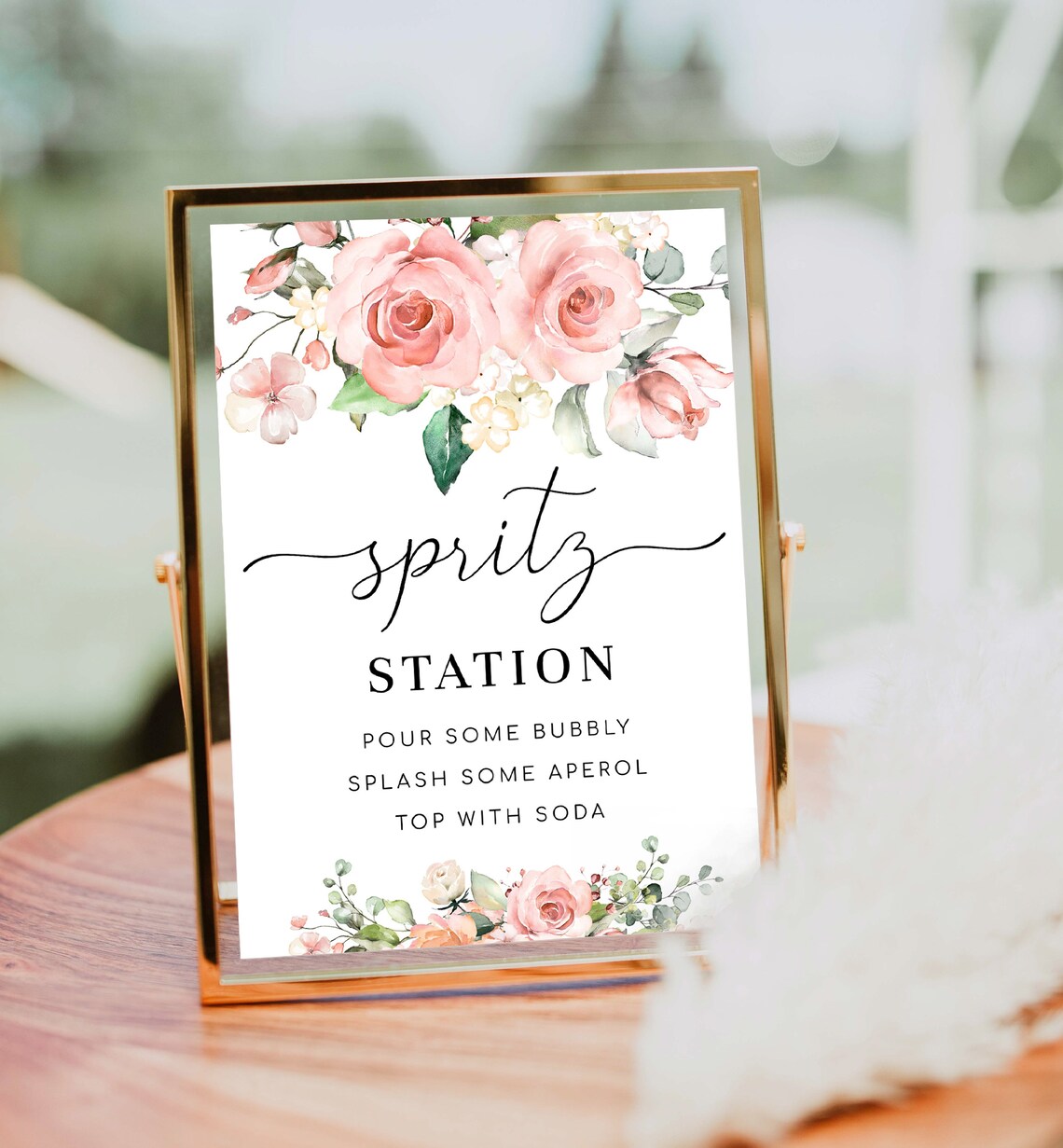 Spritz Station Sign, Printable Orange Spritz Cocktail Sign, Blush ...
