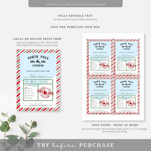 Printable North Pole Special Delivery Gift Tag, Santa's Workshop Gift ...