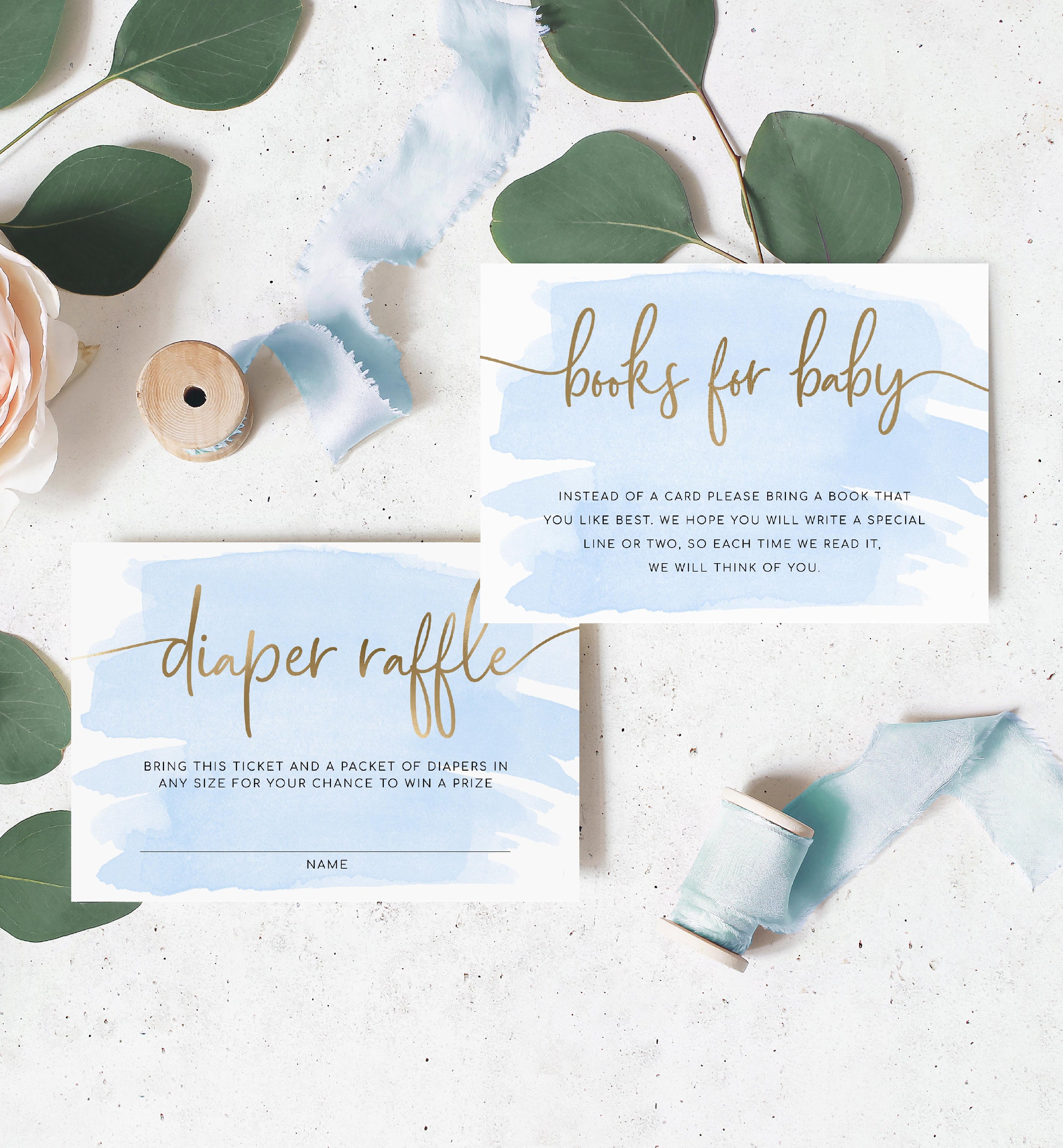 Diaper Raffle Books for Baby It's a Boy Invitation Digital Templates BA ...