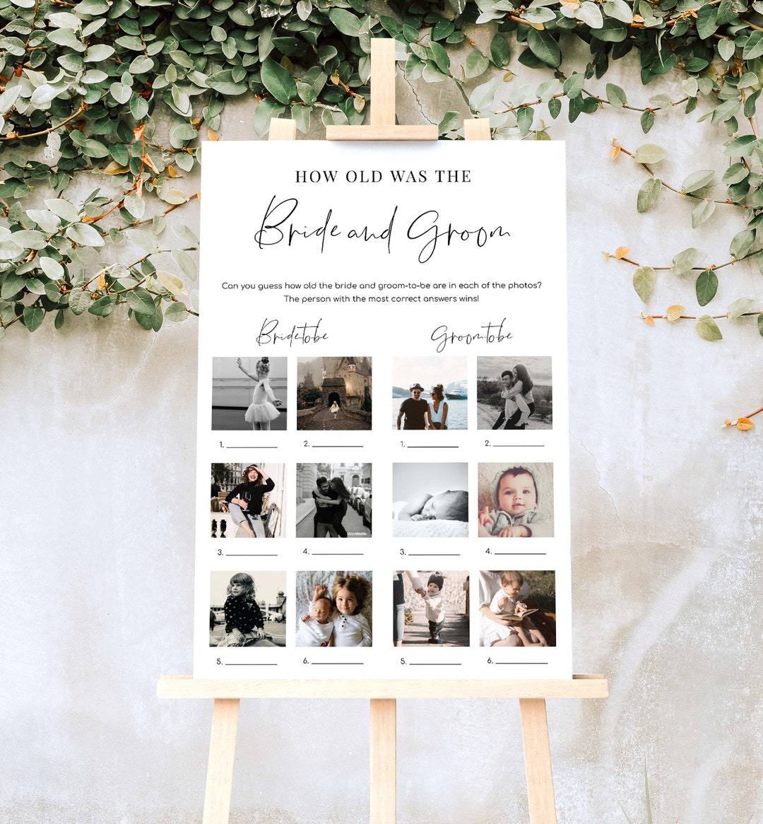 How Old Was the Bride and Groom Photo Game Printable Poster - Etsy