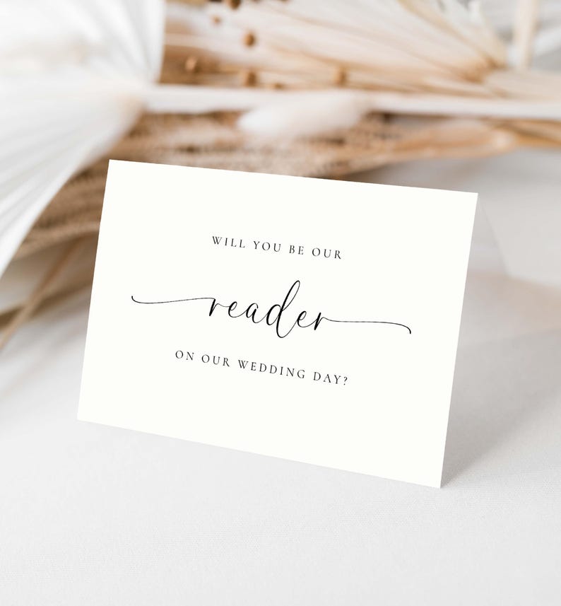 Will You Be Our Reader Card: Minimalist Wedding Proposal (printable ...