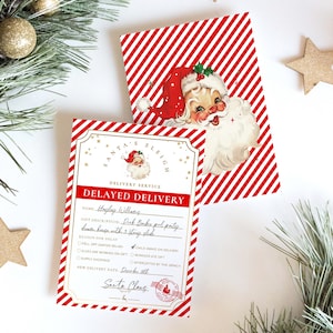 Printable Delayed Gift Notice, Lost Christmas Present Note, Running ...