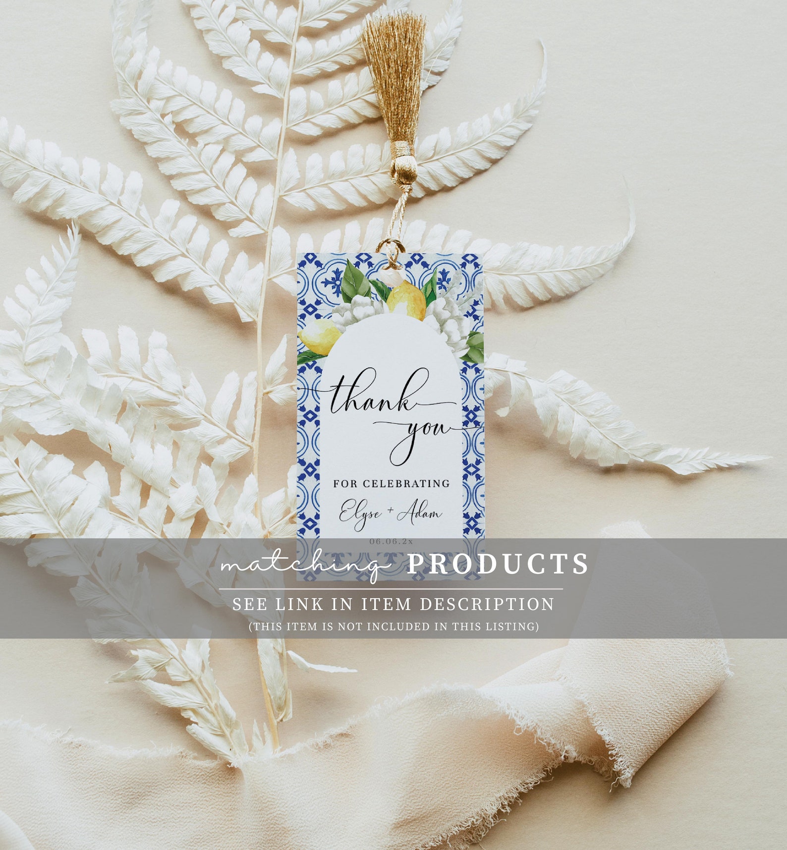 Printable Signature Drinks Sign, Mediterranean Blue Tile, Italian ...