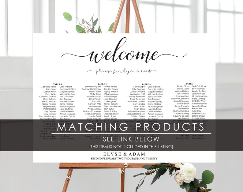 Printable 6 Long Table Seating Chart Printable Editable | Etsy