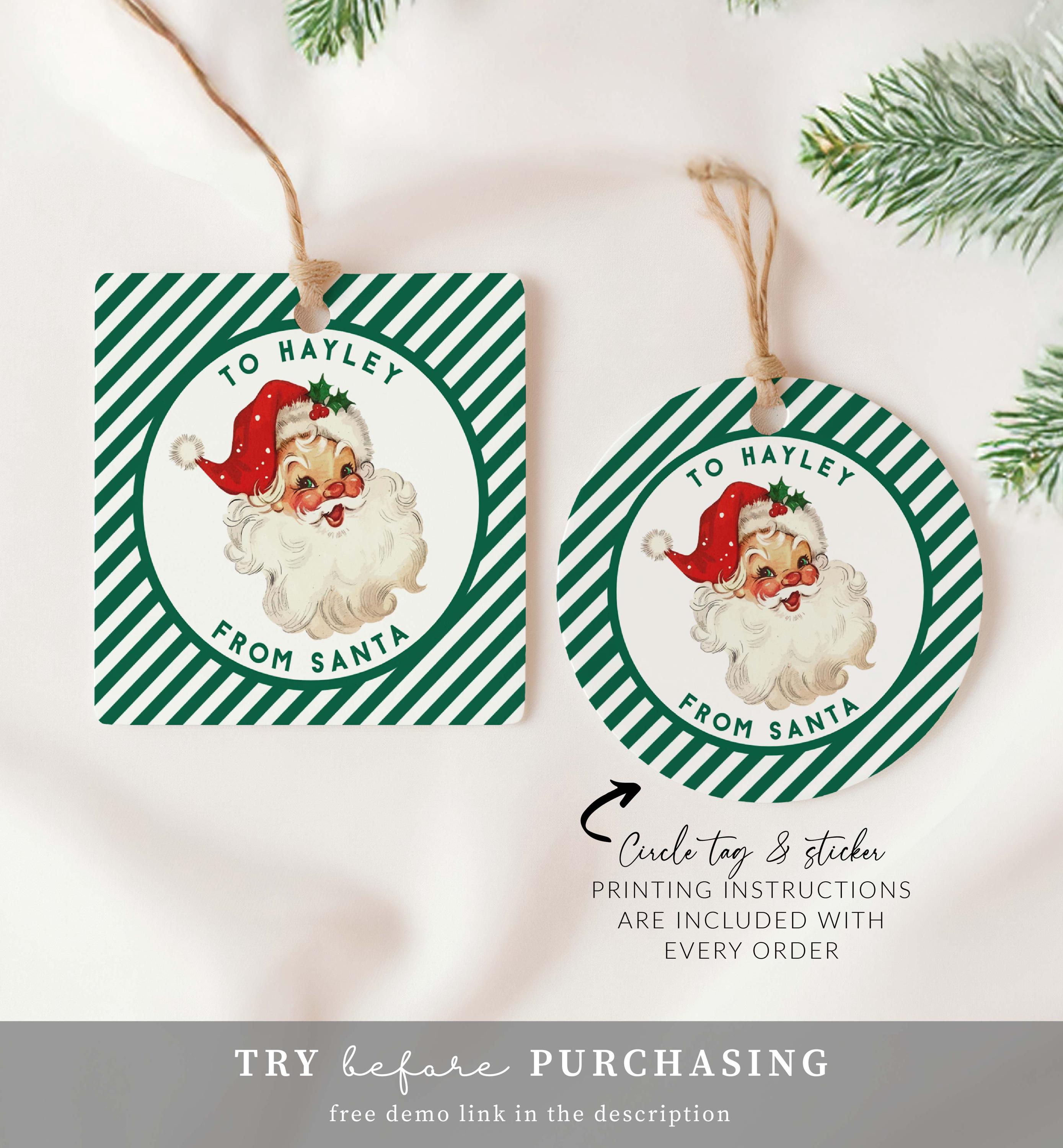 Printable From Santa Gift Tag, Santa's Workshop Gift Tags, Personalized ...
