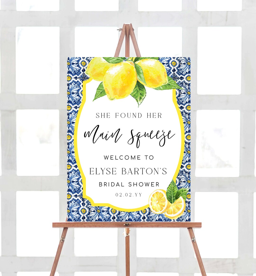 She Found Her Main Squeeze Welcome Sign, Lemons Bridal Shower Printable ...