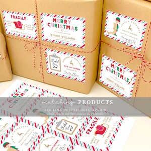 Printable Elf Mail Shipping Label Sticker, North Pole Mail Gift Tag ...