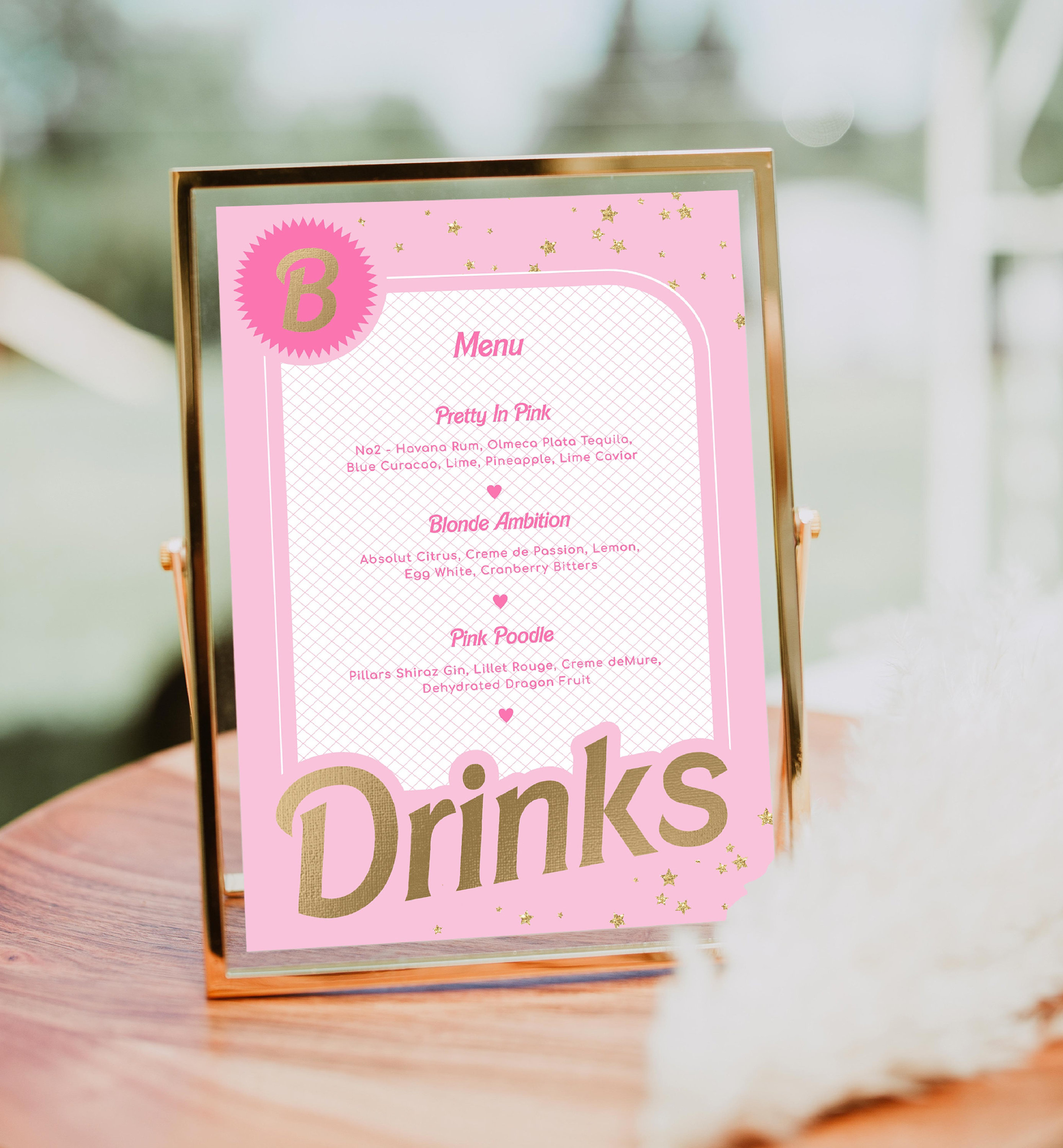 Editable Drinks Menu Sign Cocktail Menu Birthday Party Etsy Australia