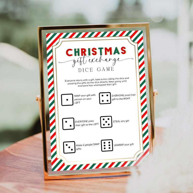 Secret Santa Dice Game - Etsy