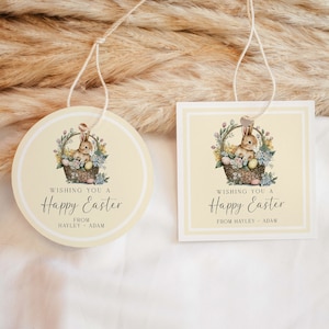 Printable Happy Easter Gift Tag Template, Easter Hunt Tag, Easter ...