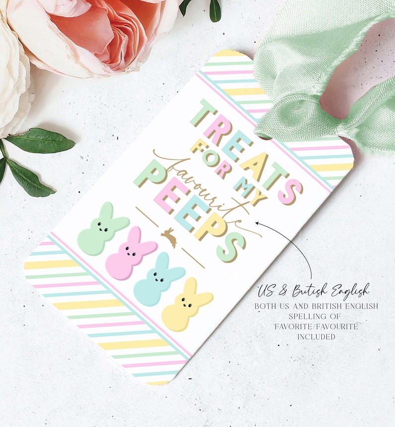Printable Peeps Tag Template, Easter Treats for My Peeps Gift Tag ...