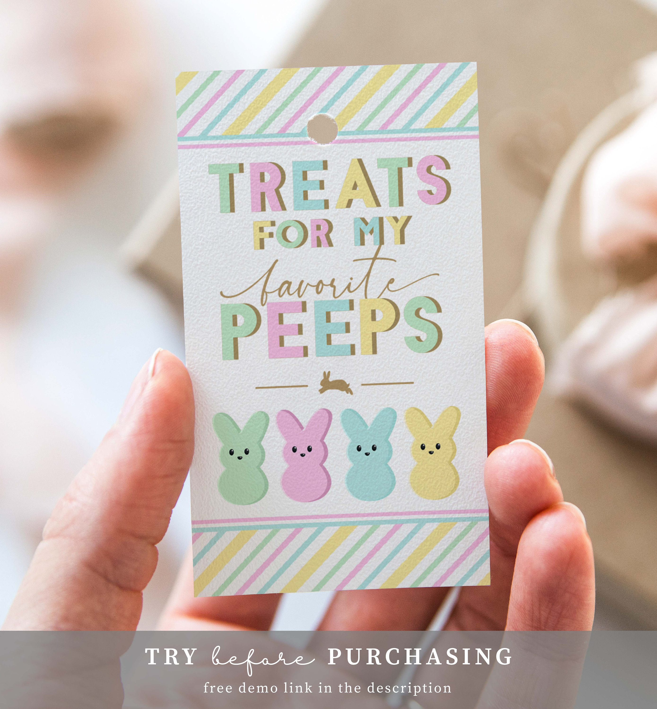 Printable Peeps Tag Template, Easter Treats for My Peeps Gift Tag ...