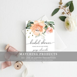 Printable Table Numbers With Guest Names Template, Peach Floral Wedding ...