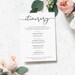 Printable Editable Minimal Itinerary Card Template Wedding Welcome Bag ...