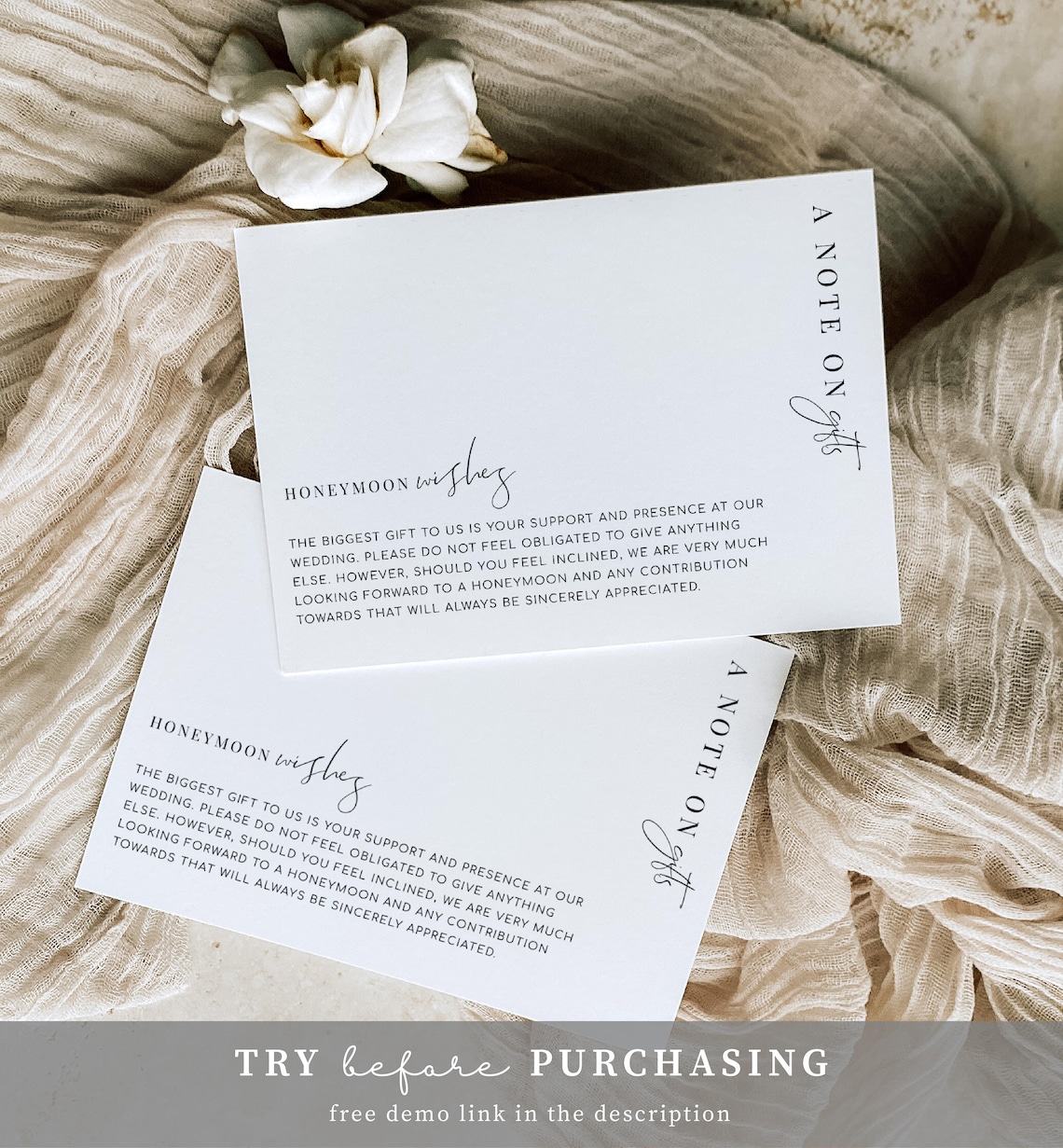 Printable Honeymoon Wishes Card Minimalist Modern Wedding - Etsy Australia
