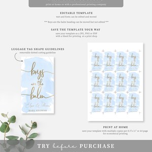 Boys Are the Balm Tag, Editable Boy Baby Shower Lip Balm Favor Tag ...