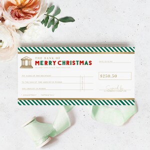 Christmas Cheque Template Fake Bank Cheque Gift Voucher - Etsy Australia