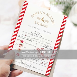 Printable Delayed Gift Notice, Lost Christmas Present Note, Running ...