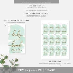 Baby You're the Bomb Bath Bomb Favor Tag, Gender Neutral Baby Shower ...