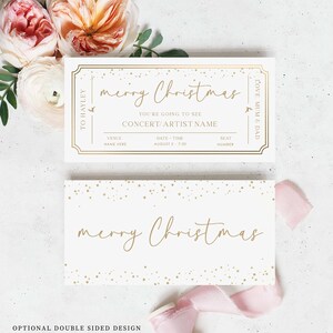 Christmas Concert Ticket Gift Voucher Template, Fully Custom Printable ...