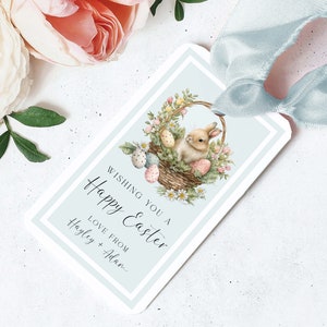 Printable Happy Easter Gift Tag Template, Easter Hunt Tag, Easter ...