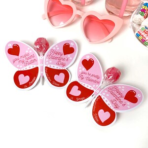 Butterfly Valentine's Day Lollipop Tags Template, Printable You Make My ...