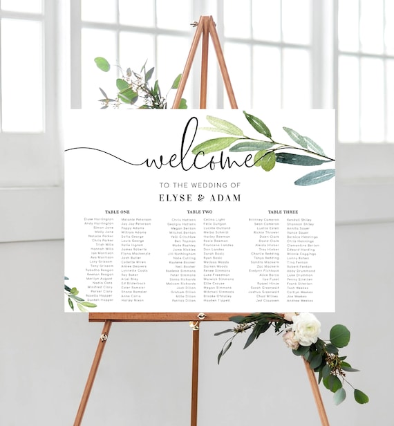 Printable Wedding Table Plan 3 Long Banquet Tables Wedding - Etsy
