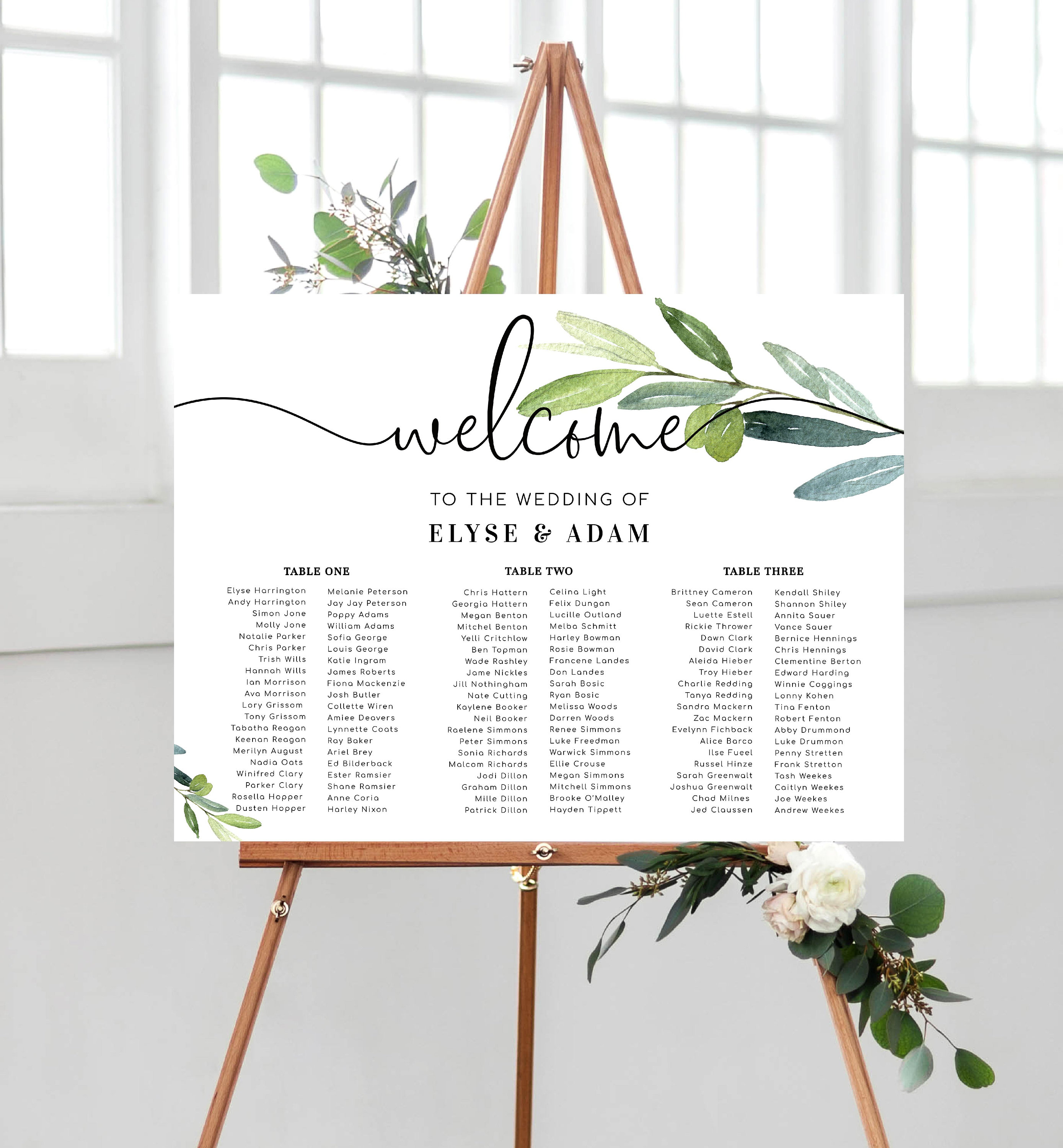 Printable Wedding Table Plan 3 Long Banquet Tables Wedding - Etsy Australia