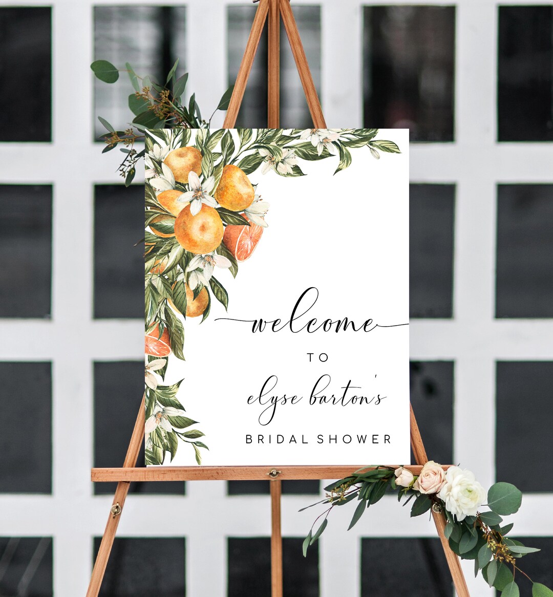 Welcome Sign - Tropical Fruit - Editable Bridal Shower Welcome Sign ...